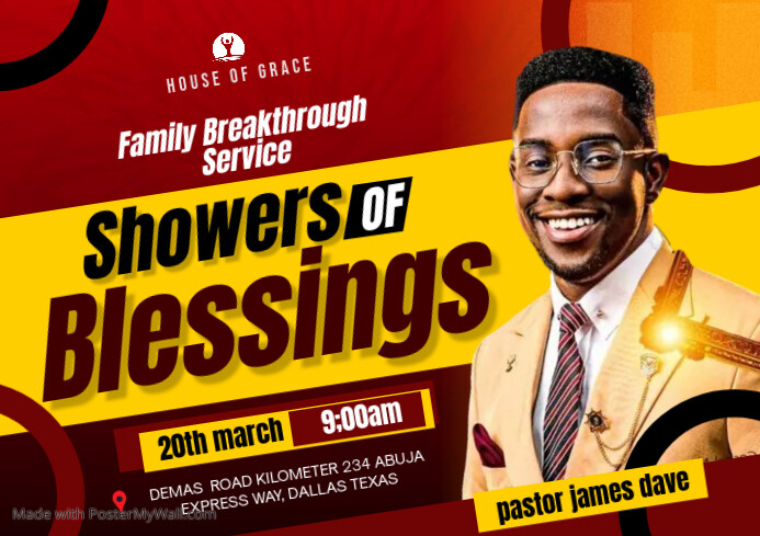 Red Professional Church Flyer A4 Template | PosterMyWall