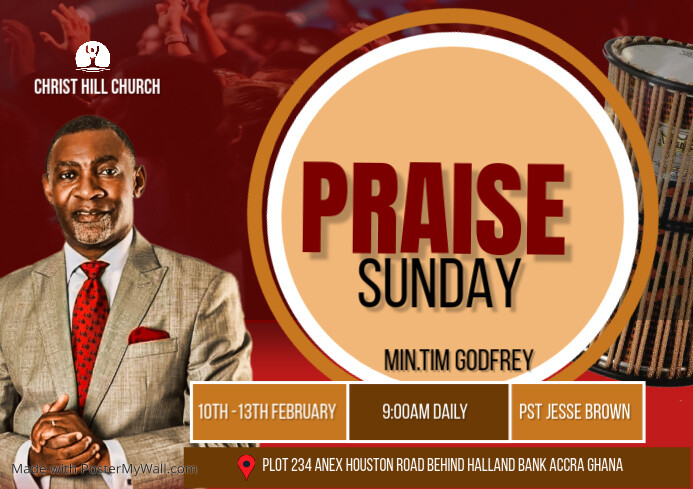 Red Professional Church Flyer A4 Template | PosterMyWall