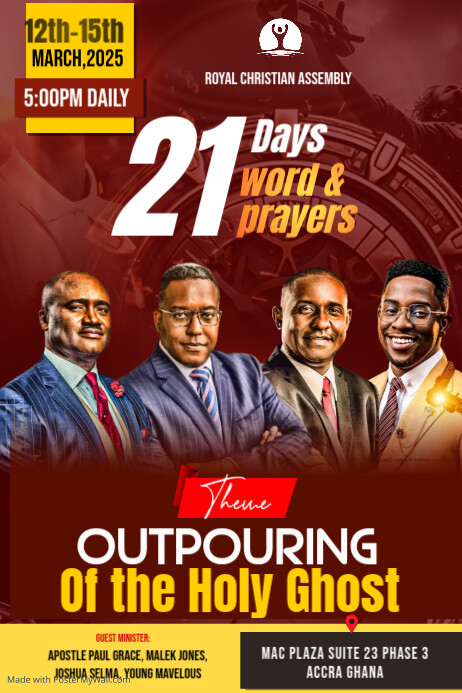 Copy of Red Professional Church Flyer Banner 4' × 6' | PosterMyWall
