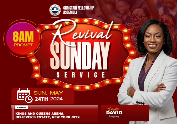 Red Professional Church Flyers A4 Template | PosterMyWall
