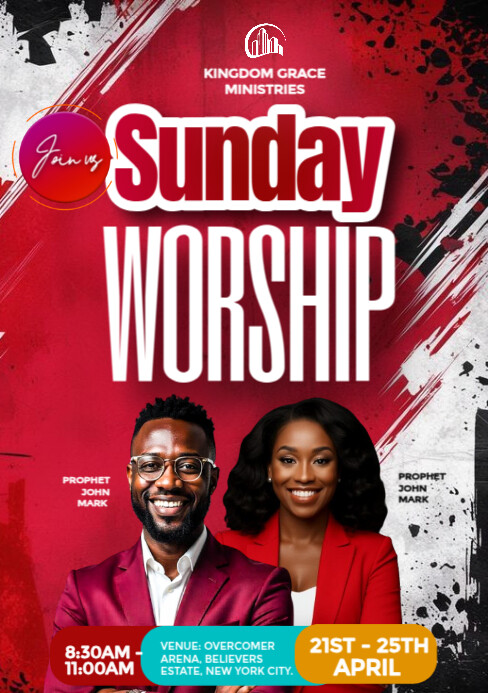 Copy of Red Professional Church Flyers A5 | PosterMyWall