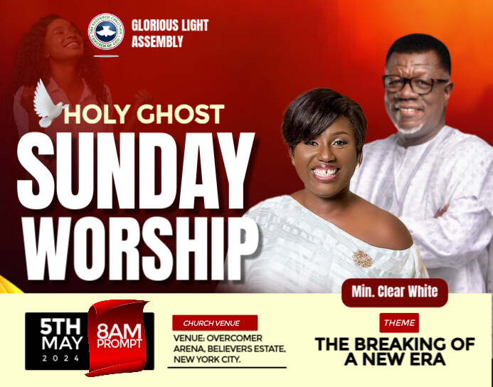 Red Professional Church Flyers Poster/wallboard Template | PosterMyWall