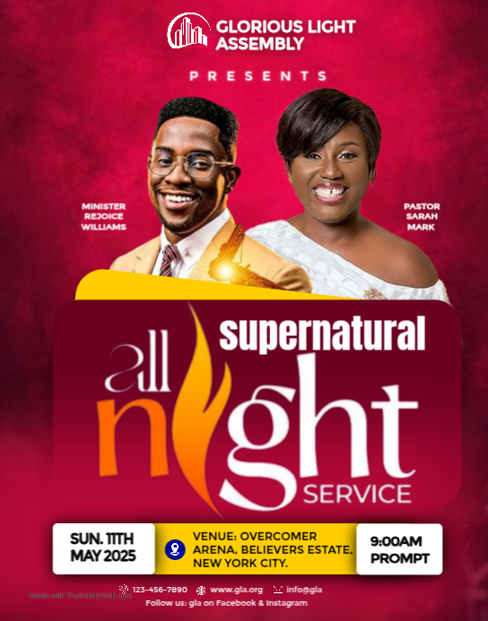 Red Professional Church Flyers Poster/wallboard Template | PosterMyWall