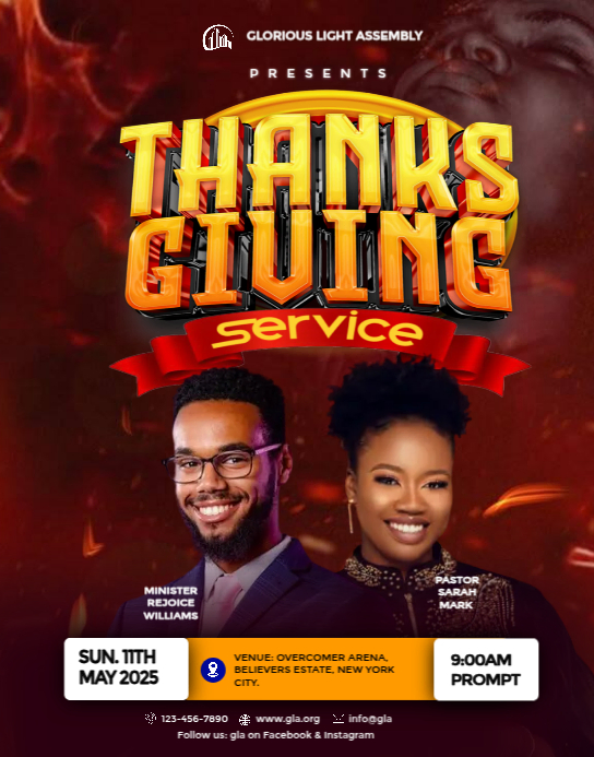 Red Professional Church Flyers Poster/wallboard Template | PosterMyWall