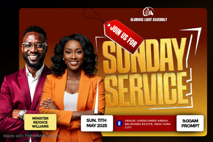 Red Professional Church Poster Template | PosterMyWall