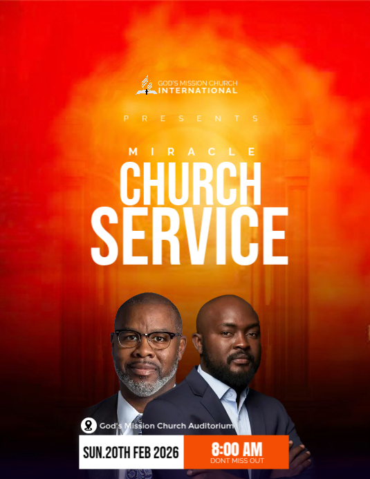 Red Professional Church Service Flyer Design Template Flyer (us Letter ...