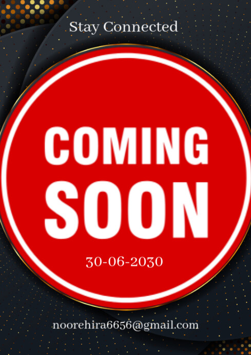 Red Professional Coming Soon Announcement A4 Template | PosterMyWall