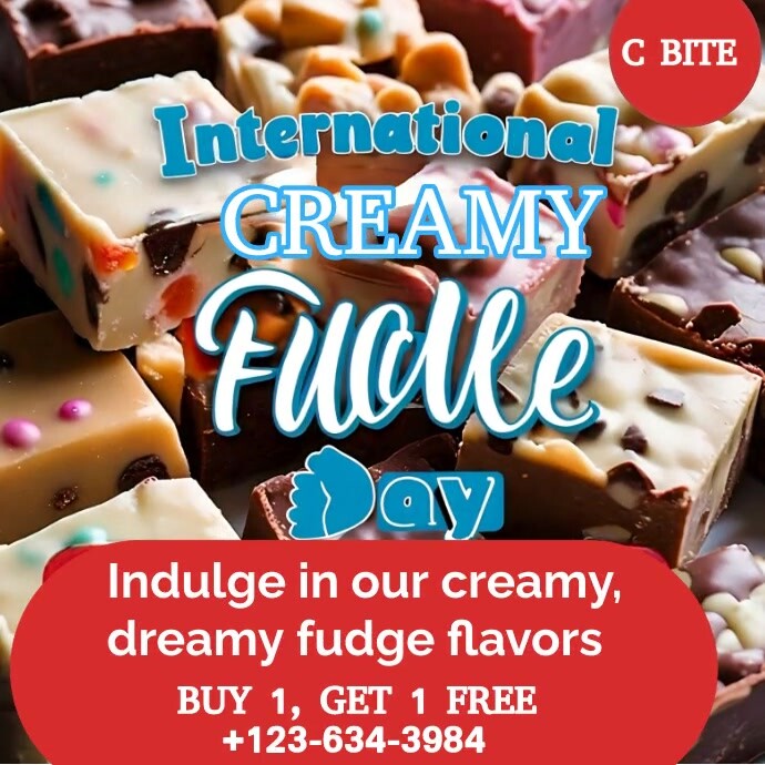 Plantilla de Red Professional Creamy Fudge Day Instagram P | PosterMyWall