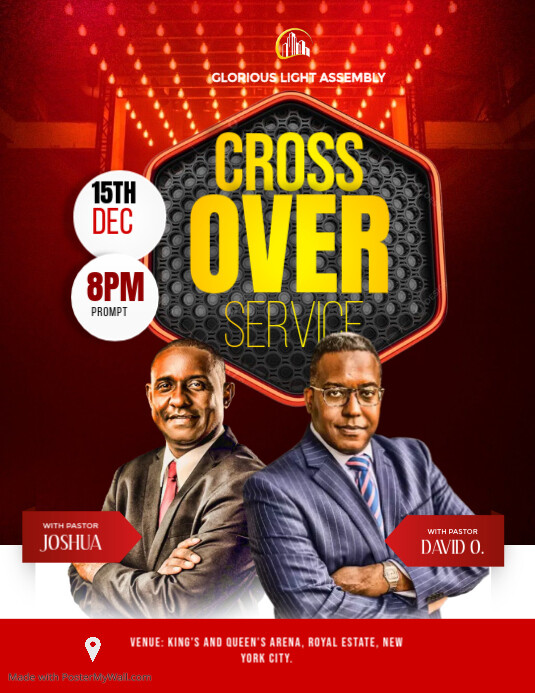 Red Professional Crossover Church Flyer/ Crossover Design, Christmas ...