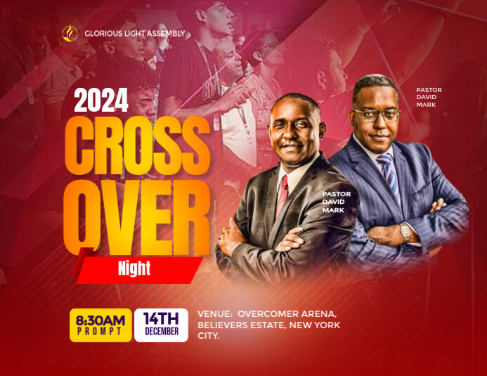 Red Professional Crossover Church Flyer/ Crossover Design, Christmas ...