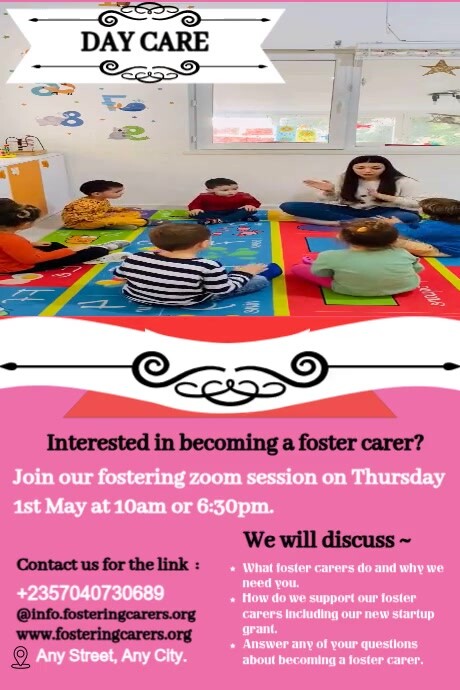Copy of Red Professional Daycare Poster | PosterMyWall