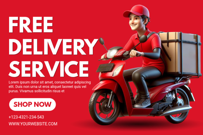Red Professional Delivery Poster Template | PosterMyWall