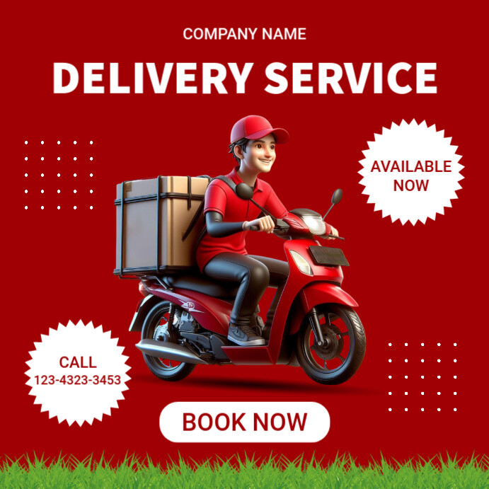 Copy of Red Professional Delivery Service Instagram Post | PosterMyWall