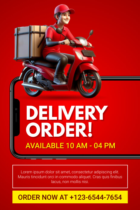 Plantilla de Red Professional Delivery Service Poster | PosterMyWall