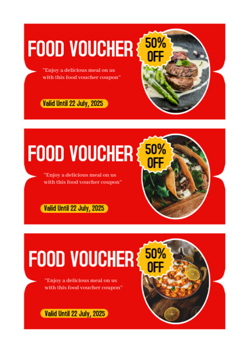 Copy of Red Professional Discount Voucher & Coupons A4 | PosterMyWall