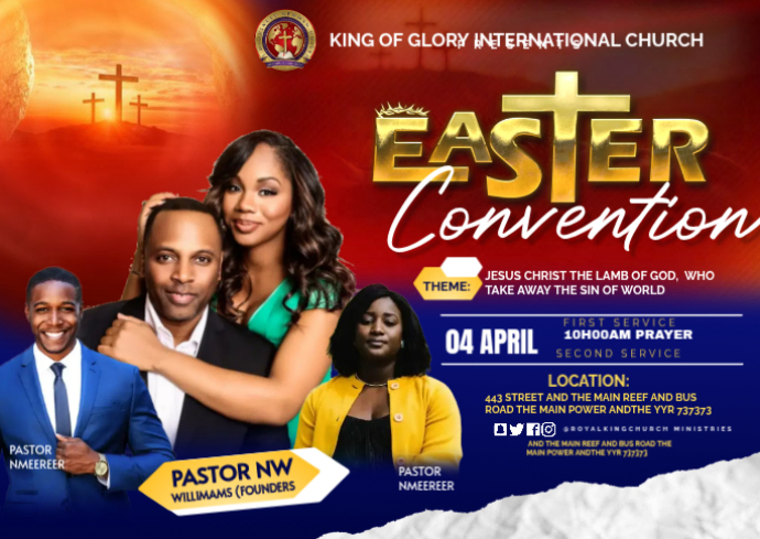 Copy of Red Professional Easter Church Convention Postcard | PosterMyWall
