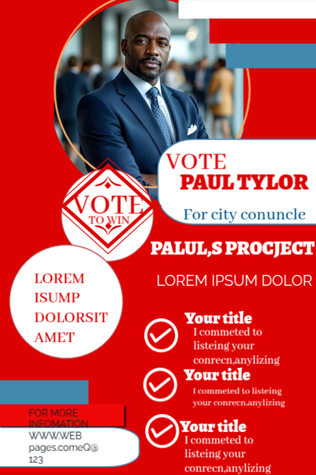 Red Professional Election 2026 Poster Template | PosterMyWall
