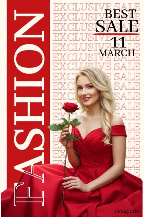 Red Professional Exclusive Fashion Sale Poster Template | PosterMyWall