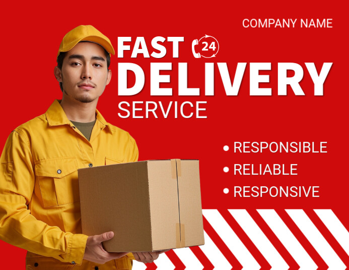 Plantilla de Red Professional Fast Delivery Flyer (us Letter ...