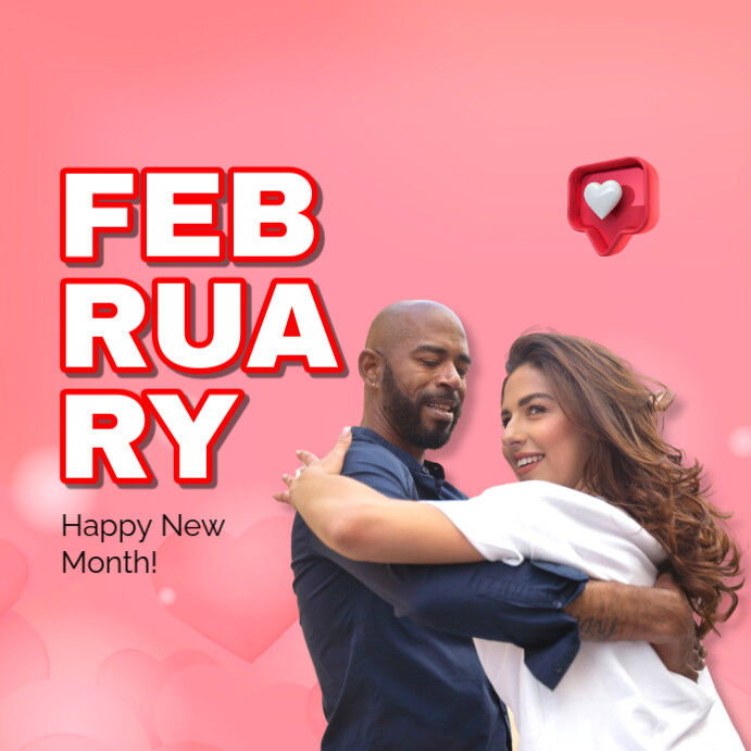 Copy of Red Professional February New Month Design Instagram Post ...