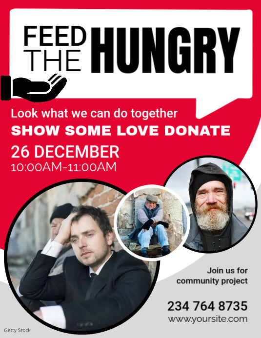 Plantilla de Red Professional Feed The Hungry Flyer (us Letter ...