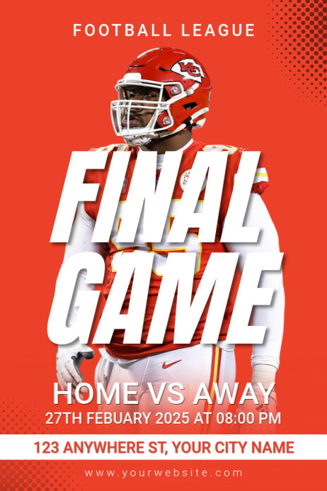 Copy of Red Professional Football Final Game Poster | PosterMyWall