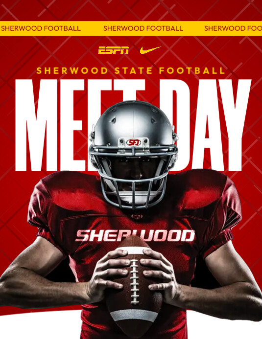Red Professional Football Gameday Flyer (us Letter) Template | PosterMyWall