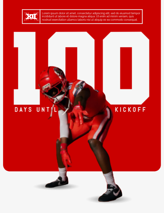 Red Professional Football Gameday Flyer (us Letter) Template | PosterMyWall