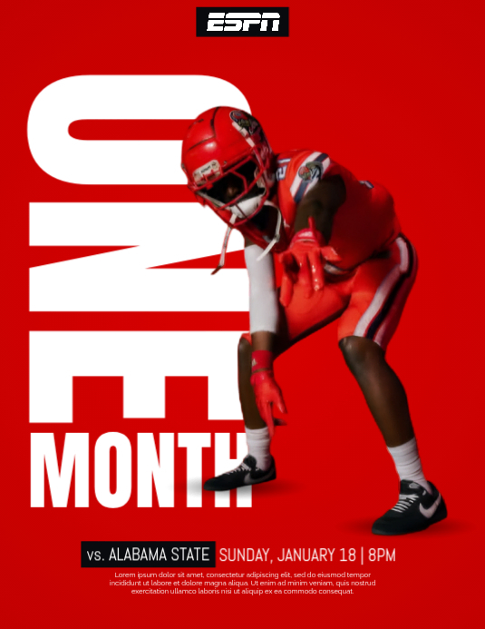 Red Professional Football Gameday Flyer (us Letter) Template | PosterMyWall