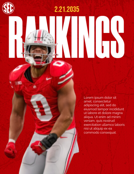 Copy of Red Professional Football Gameday Flyer (us Letter) | PosterMyWall