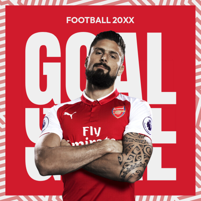 Red Professional Football Gameday Flyer Instagram Post Template ...