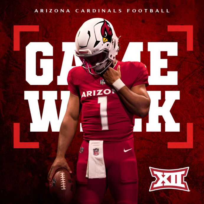 Copy of Red Professional Football Gameday Instagram Post | PosterMyWall