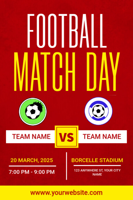 Copy of Red Professional Football Match Day Poster | PosterMyWall