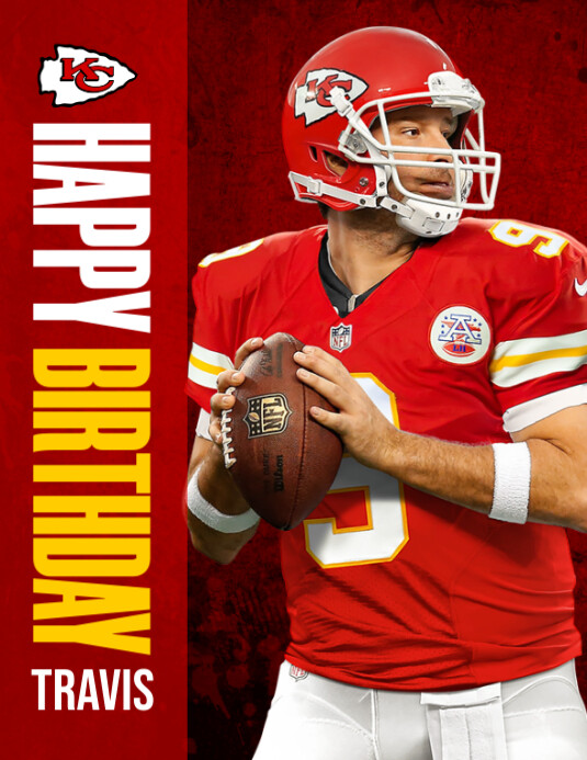 Copy of Red Professional Football Player Birthday Flyer (us Letter ...