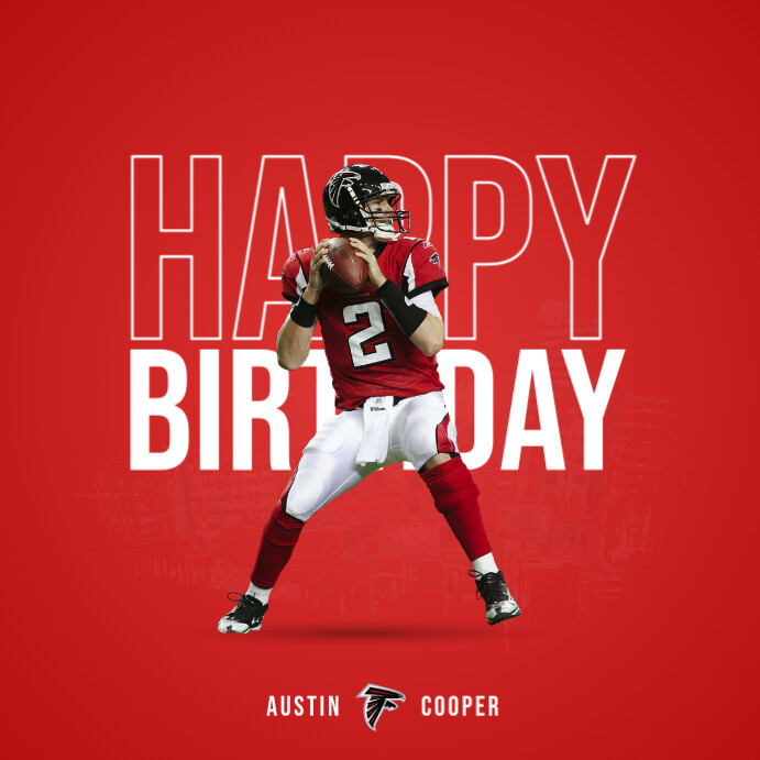 Copy of Red Professional Football Player Birthday Instagram Post ...