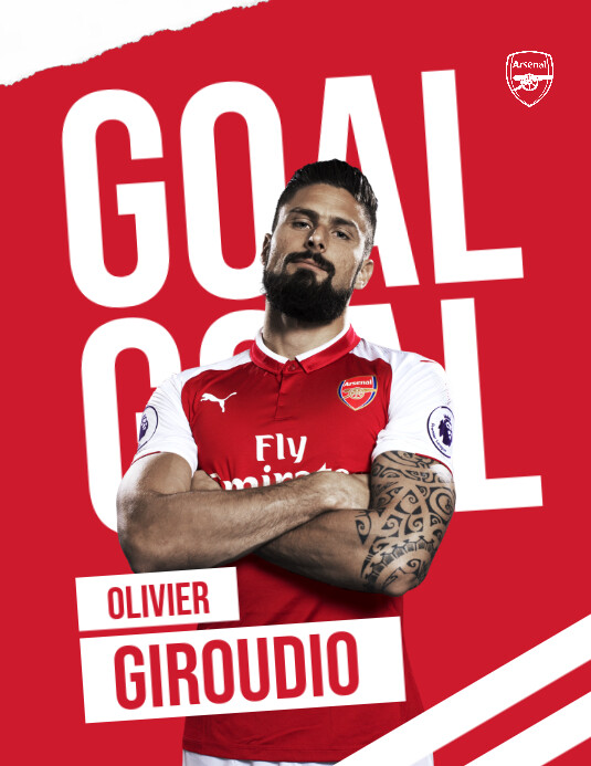 Copy of Red Professional Football Player Goal Flyer (us Letter ...