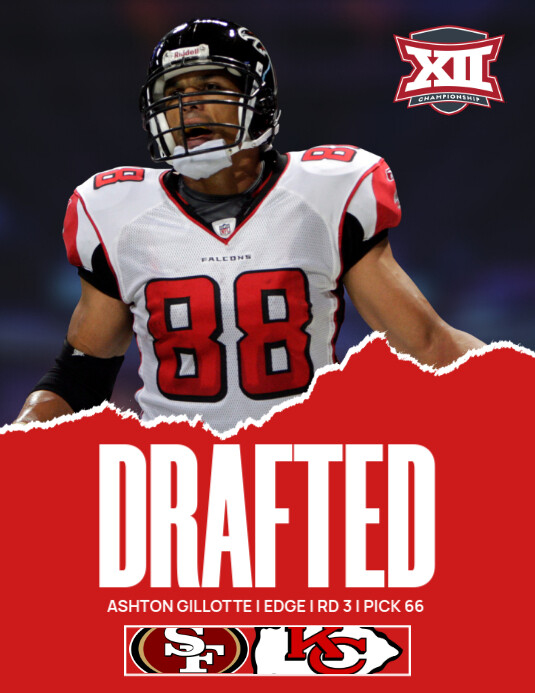 Plantilla de Red Professional Football Player Signing Flyer (us Letter ...