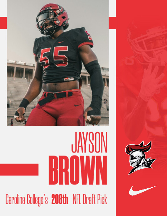 Copy of Red Professional Football Player Signing Flyer (us Letter ...