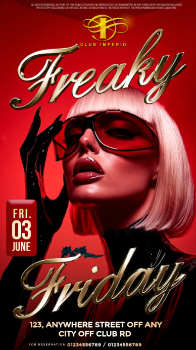 Red Professional Freaky Friday Flyer Instagram Story Template ...