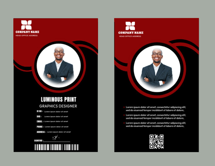 Plantilla de Red Professional Free Id Card Template Flyer (us Letter ...