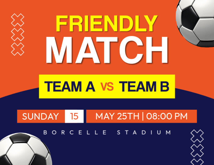 Copy of Red Professional Friendly Match Flyer (us Letter) | PosterMyWall
