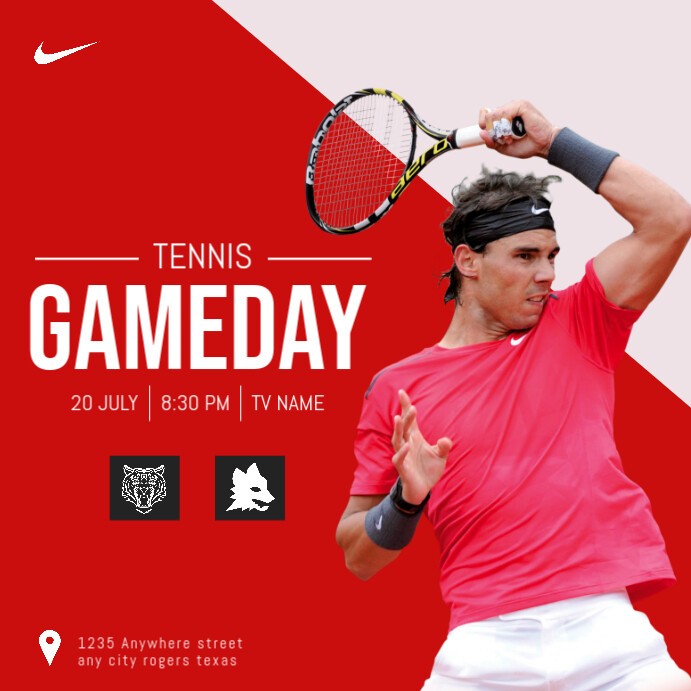 Red Professional Game Day Instagram Post Template | PosterMyWall