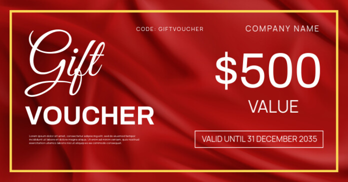 Red Professional Gift Voucher Coupon Facebook Shared Image Template ...