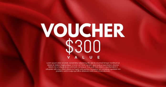 Red Professional Gift Voucher Facebook Shared Image Template | PosterMyWall