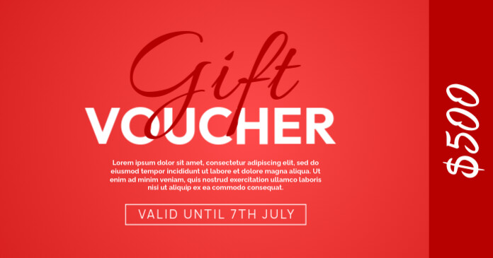 Red Professional Gift Voucher Facebook Shared Image Template | PosterMyWall