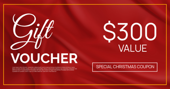 Red Professional Gift Voucher Facebook Shared Image Template | PosterMyWall