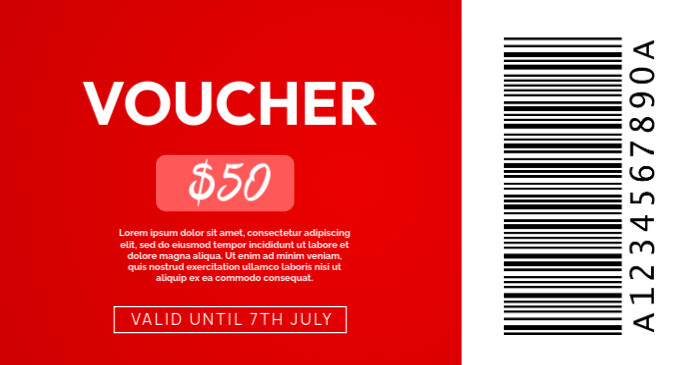 Red Professional Gift Voucher Template Facebook Shared Image | PosterMyWall