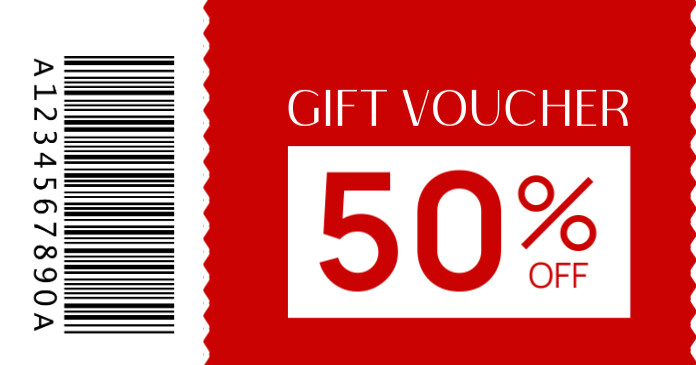 Red Professional Gift Voucher Template Facebook Shared Image | PosterMyWall