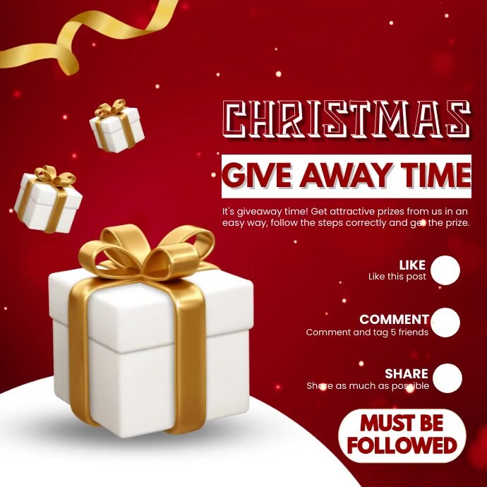 Red Professional Give Away Instagram Post Template | PosterMyWall