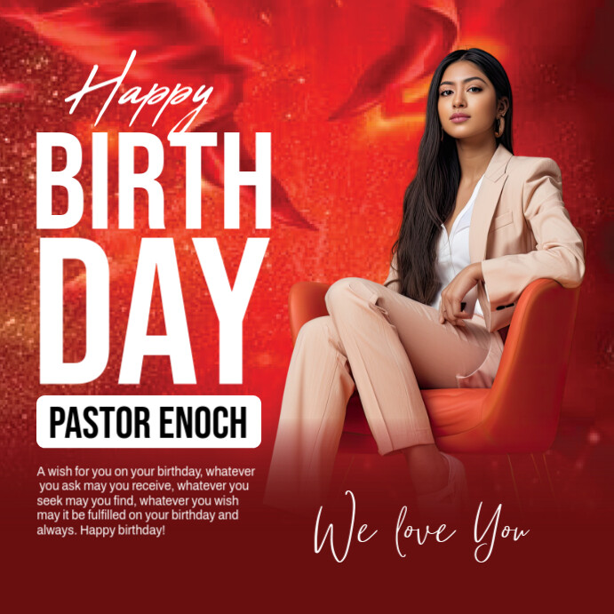 Red Professional Happy Birthday Instagram Post Templat | PosterMyWall